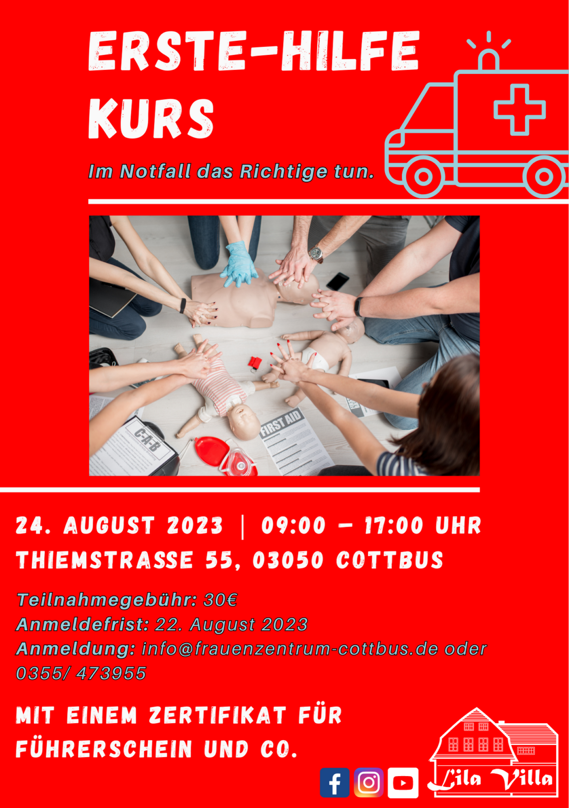 Erste-Hilfe Kurs - Im Notfall das Richtige tun. | Frauenzentrum Cottbus e.V.